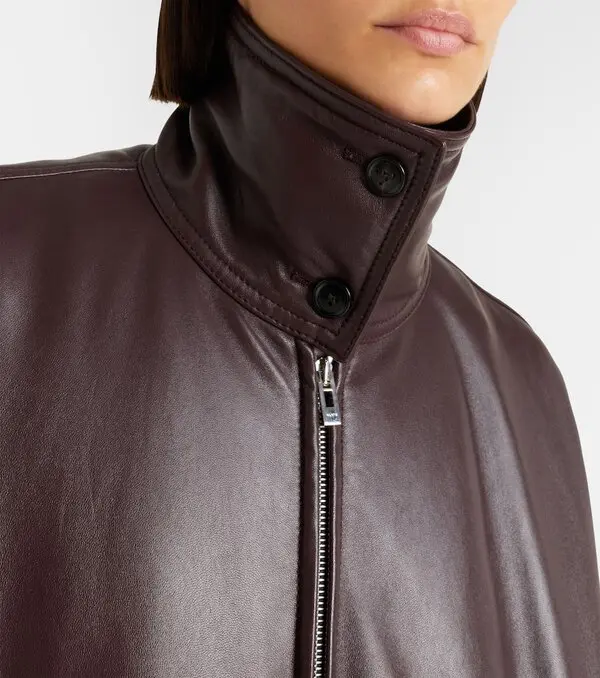 Alaïa Layered Leather Bomber Jacket