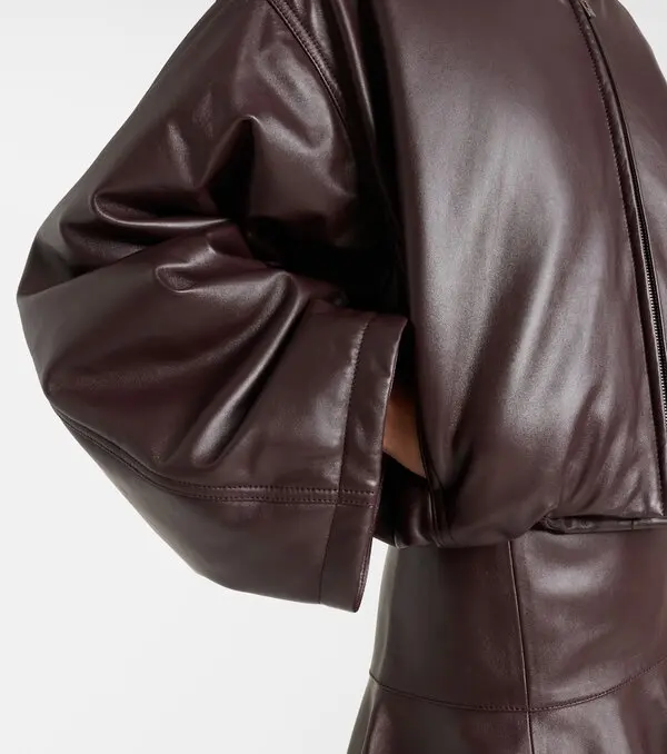 Alaïa Layered Leather Bomber Jacket
