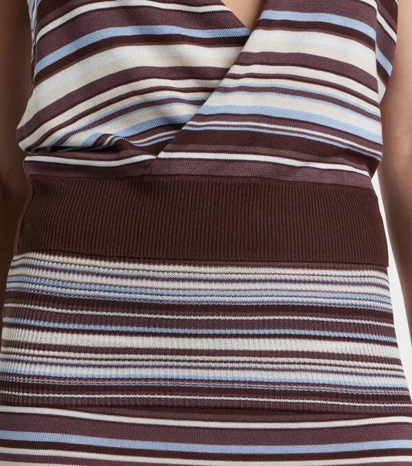 AYA MUSE Knitted Striped Halterneck Top