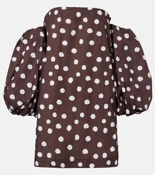 ADRIANA DEGREAS Polka-dot Mini Dress - Brown