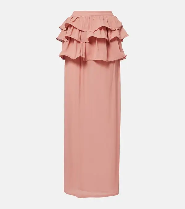 ADRIANA DEGREAS Ruffled Maxi Skirt