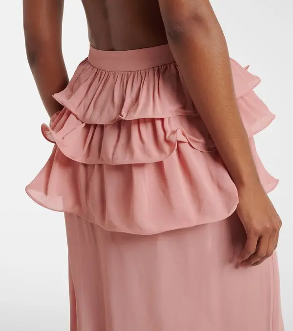 ADRIANA DEGREAS Ruffled Maxi Skirt