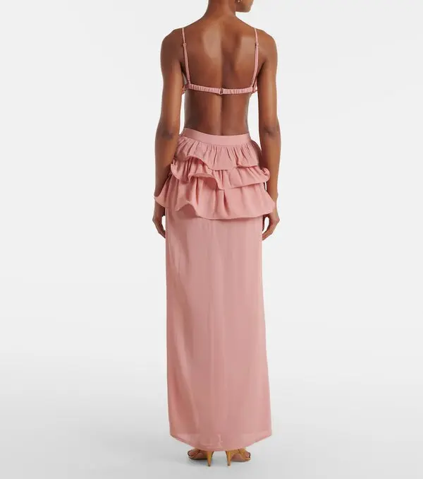 ADRIANA DEGREAS Ruffled Maxi Skirt