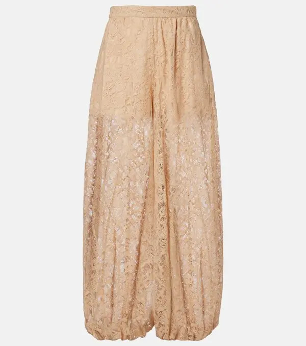 ADRIANA DEGREAS Lace Balloon Pants - Beige