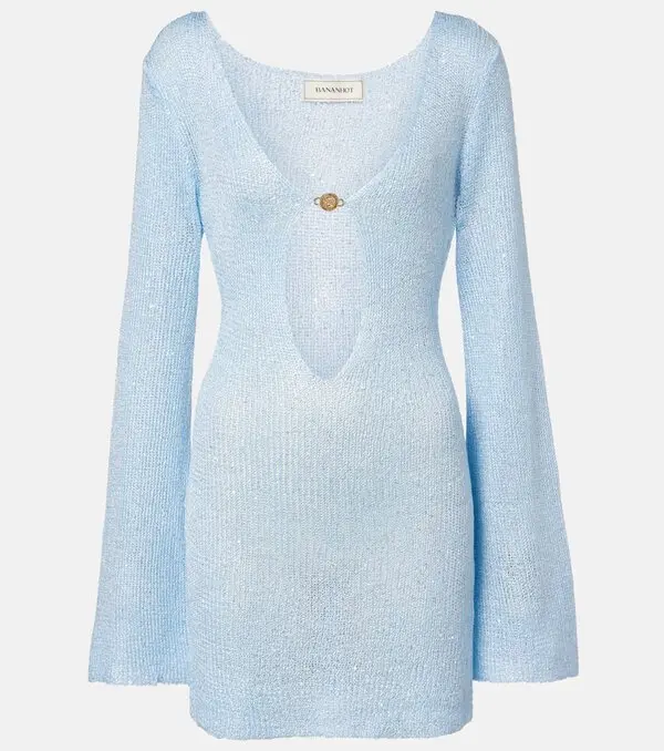 BANANHOT Rey Sequined Knitted Minidress - Blue