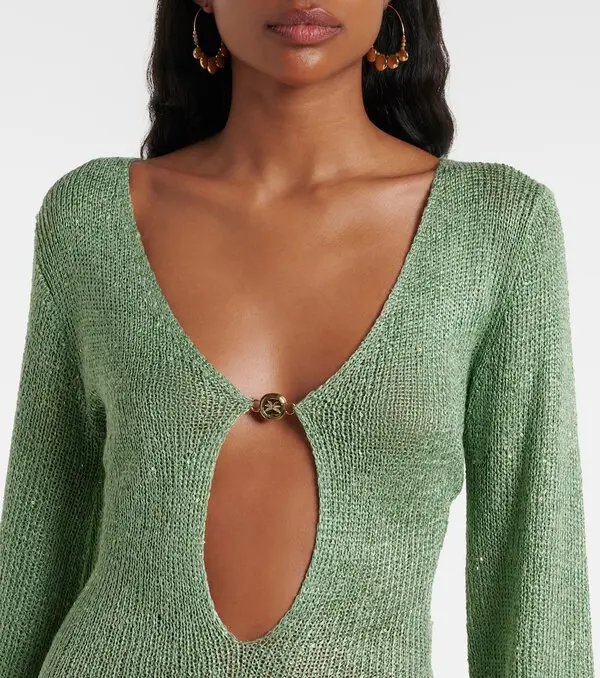 BANANHOT Rey Sequined Knitted Minidress - Green