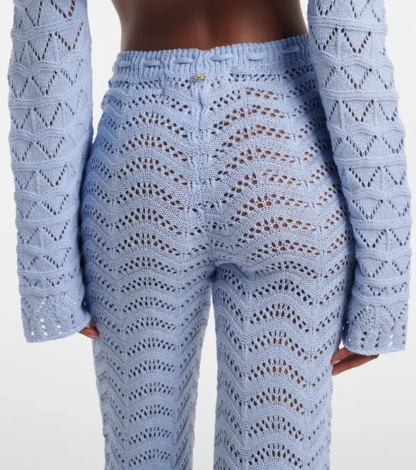 BANANHOT Kim Cotton-blend Flared Pants - Blue
