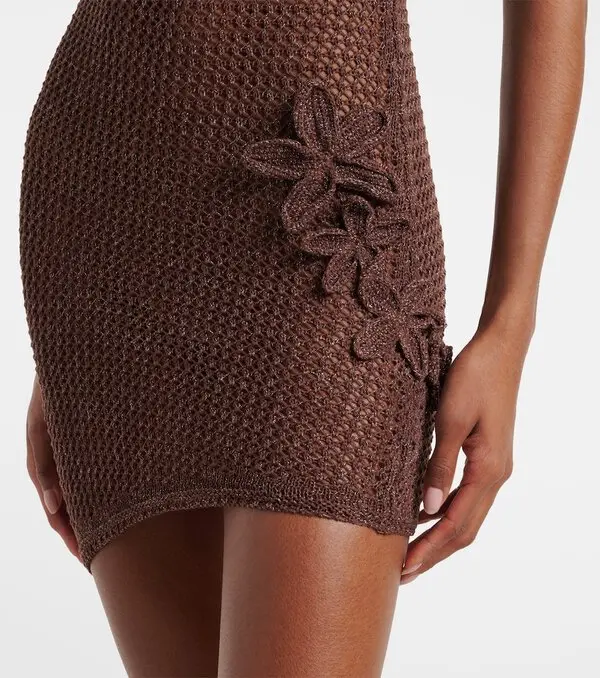 BANANHOT Maris Open-knit Lamé Minidress