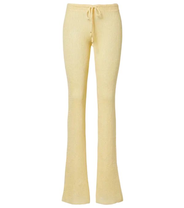 BANANHOT Liz Sequined Flared Pants - Yellow