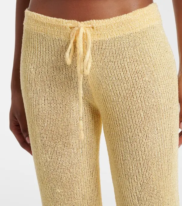 BANANHOT Liz Sequined Flared Pants - Yellow