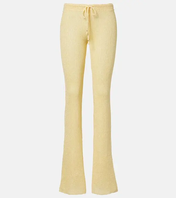 BANANHOT Liz Sequined Flared Pants - Yellow