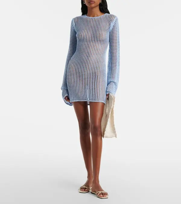 BANANHOT Serena Open-knit Minidress - Blue