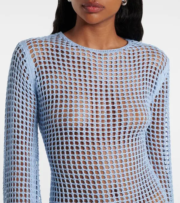 BANANHOT Serena Open-knit Minidress - Blue