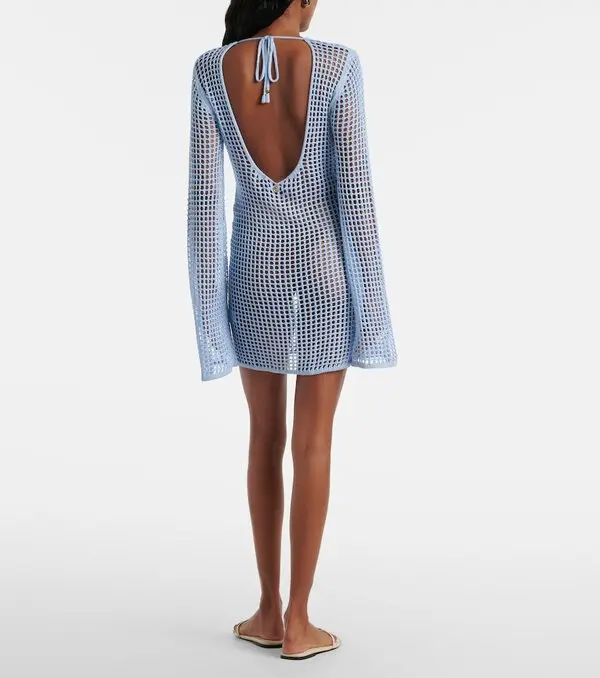 BANANHOT Serena Open-knit Minidress - Blue
