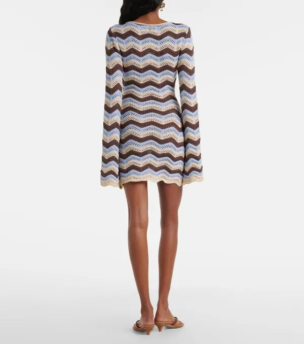 BANANHOT Rey Striped Knitted Minidress - Blue