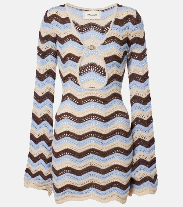 BANANHOT Rey Striped Knitted Minidress - Blue