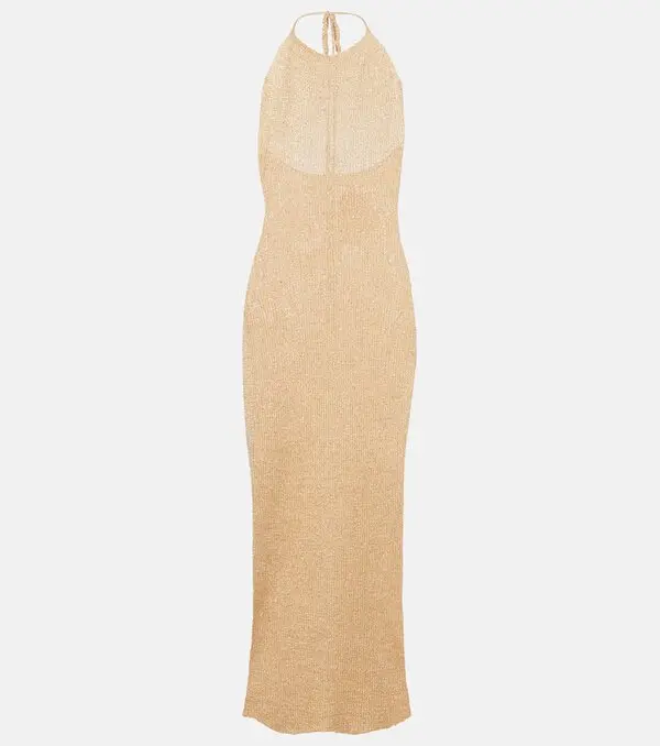 BANANHOT Nico Sequined Maxi Dress - Yellow