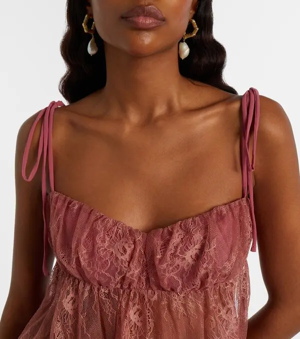 BANANHOT Kendall Lace Crop Top - Pink