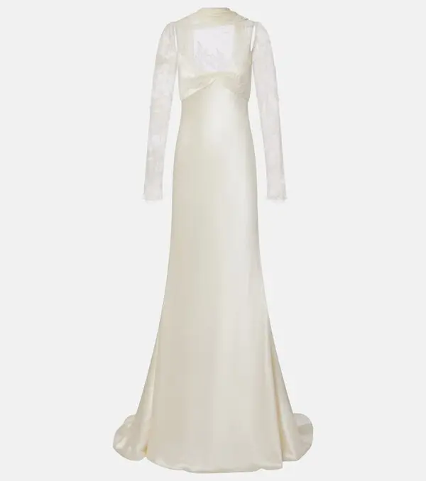 DANIELLE FRANKEL Bridal Esme Lace-trimmed Gown - White