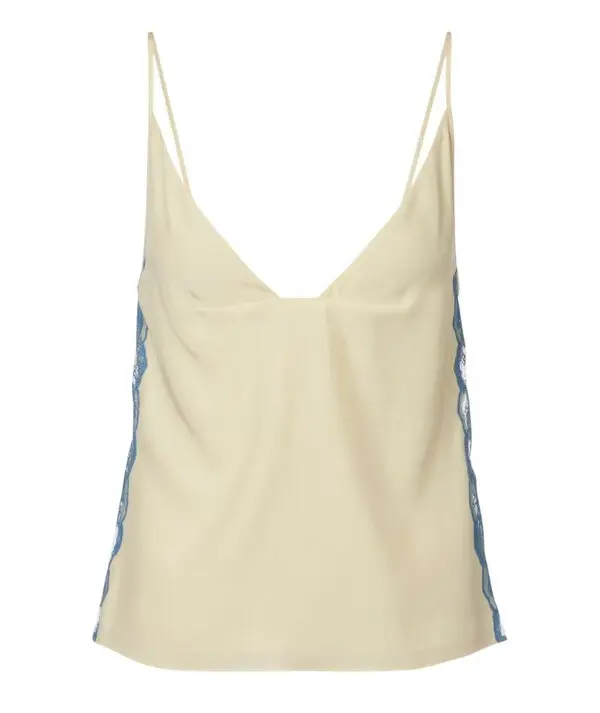 SIR. Lace-trimmed Silk Camisole - Yellow