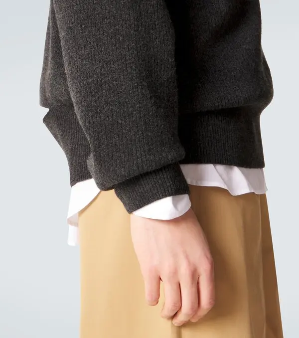 Simone Rocha Cutout Embellished Wool-blend Sweater