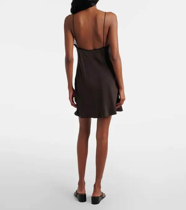 SIR. Lace-trimmed Silk Minidress