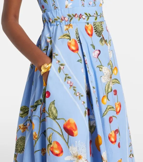 Agua Bendita Delta Printed Cotton Maxi Skirt