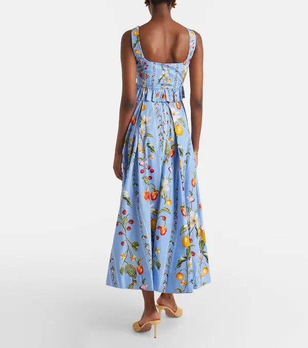 Agua Bendita Delta Printed Cotton Maxi Skirt