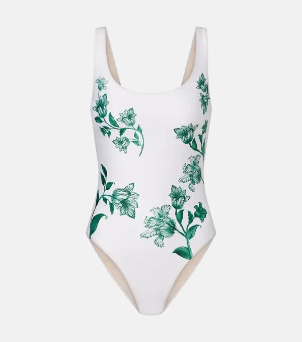 Agua Bendita Gema Floral One-piece Swimsuit - White