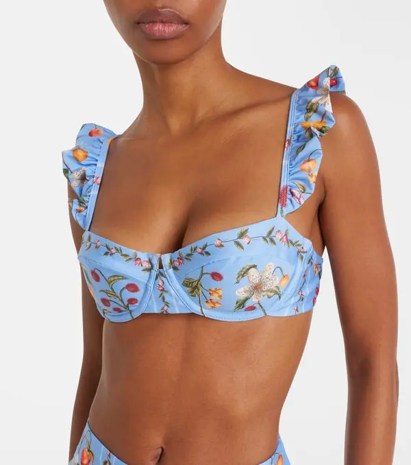 Agua Bendita Kiwi Printed Bikini Top - Blue