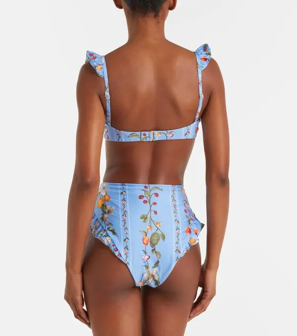 Agua Bendita Kiwi Printed Bikini Top - Blue