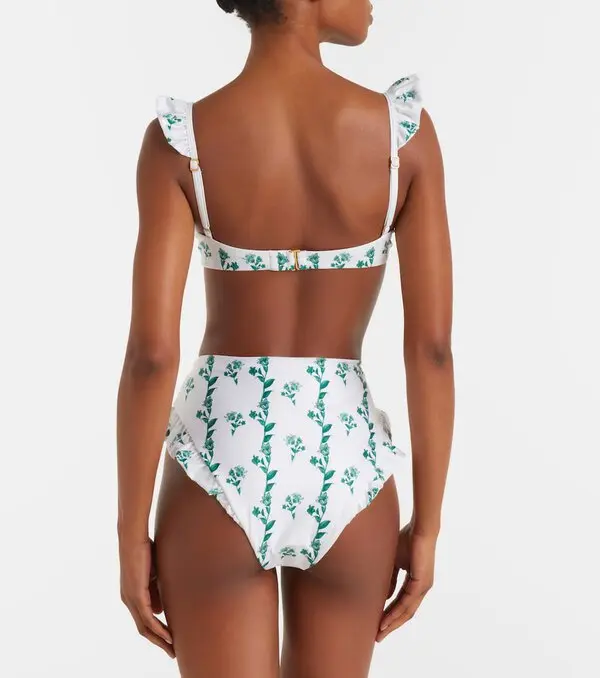 Agua Bendita Floral Bikini Top - White
