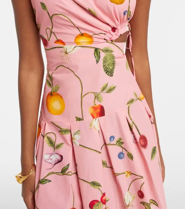 Agua Bendita Otoño Printed Cotton Midi Dress