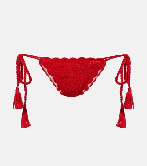 Anna Kosturova Crochet Bikini Bottom - Red