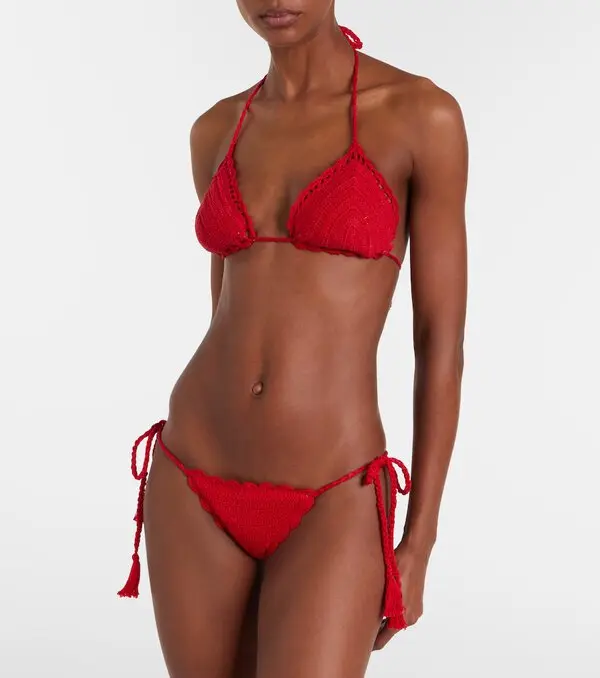 Anna Kosturova Crochet Bikini Bottoms - Red