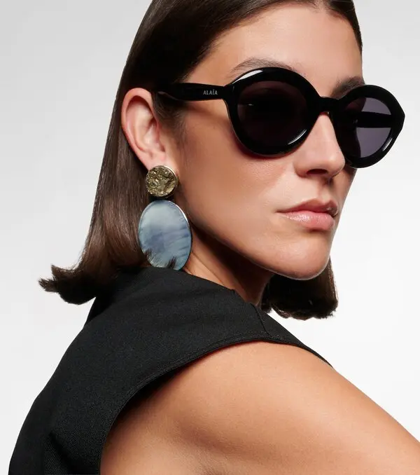Alaïa Round Frame Sunglasses - Black