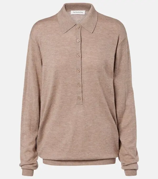 THE FRANKIE SHOP Tala Wool-blend Polo Sweater - Beige