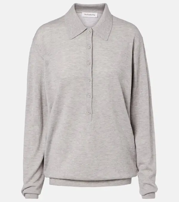THE FRANKIE SHOP Tala Wool-blend Polo Sweater - Grey