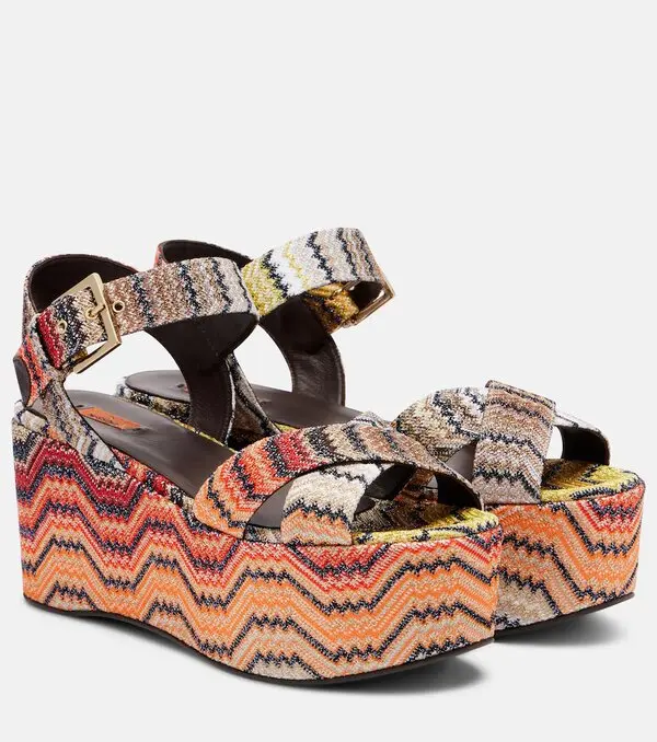 Missoni Julia Zigzag Lamé Platform Sandals - Multicoloured