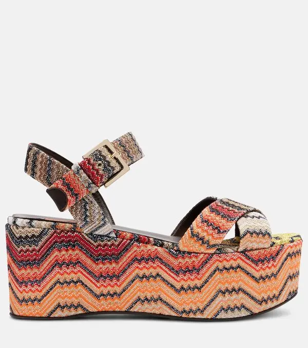 Missoni Julia Zigzag Lamé Platform Sandals