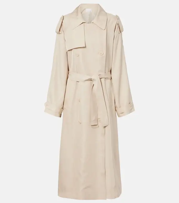 THE FRANKIE SHOP Veyron Ovesized Twill Trench Coat - White