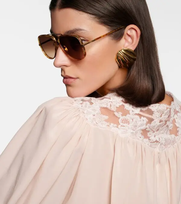 Chloé Tubolar Aviator Sunglasses