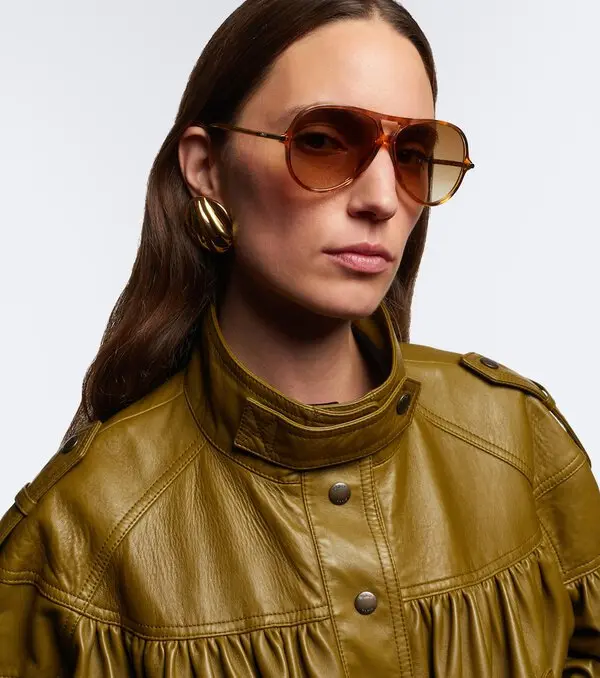 Chloé Tubolar Aviator Sunglasses - Brown