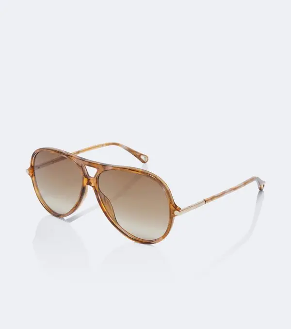 Chloé Tubolar Aviator Sunglasses - Brown