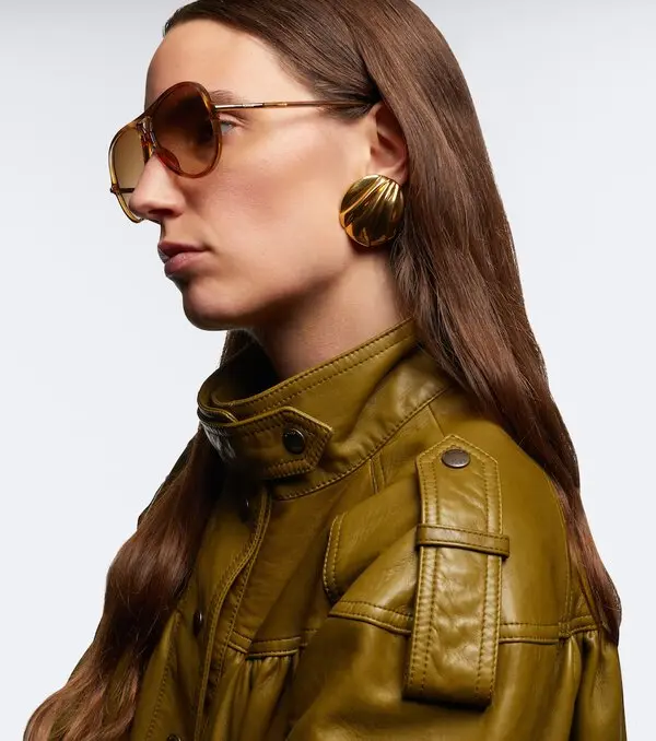 Chloé Tubolar Aviator Sunglasses - Brown