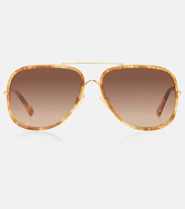 Chloé Tubolar Aviator Sunglasses - Brown