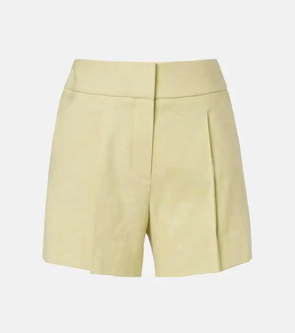 Veronica Beard Haina Linen-blend Twill Shorts - Green
