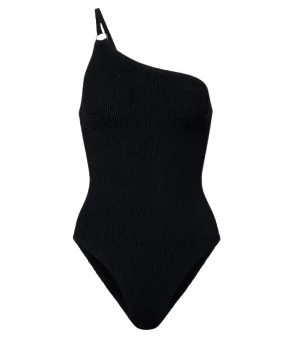 Hunza G Clara One Shoulder Swimsuit - Black
