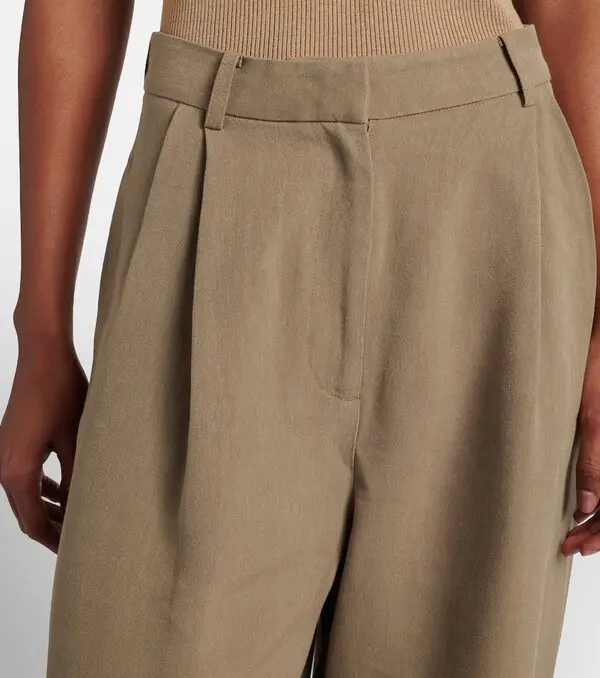 THE FRANKIE SHOP Marfa Pleated Wide-leg Trousers