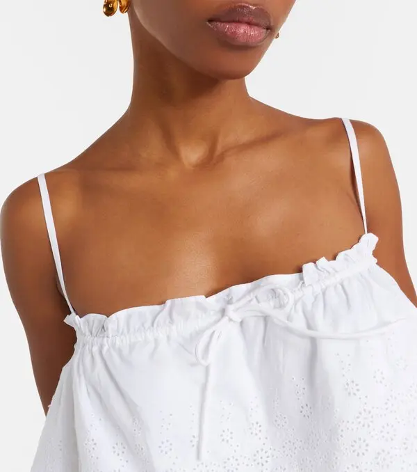 Veronica Beard Oceana Cotton Poplin Crop Top